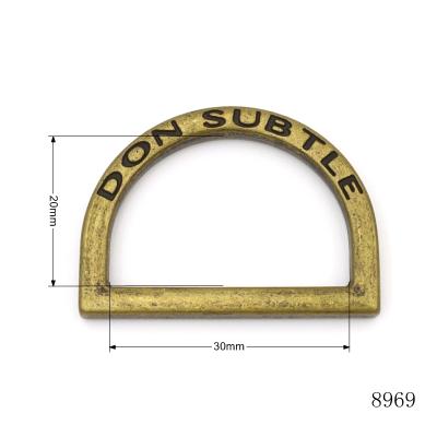 China Custom Antique Brass D Ring Buckle Zinc Alloy 25mm Corrosion Resistant Strap Hardware for sale