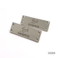 China Nickel Zinc Alloy Custom Metal Labels Square 25mm for Handbags OEM Logo for sale