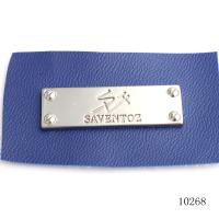 China Nickel Zinc Alloy Custom Metal Labels Square 25mm for Handbags OEM Logo for sale