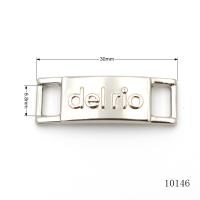 China Nickel Metal Square Embossed Tags Custom Logo for Leather Shoes 30mm for sale