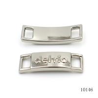 China Nickel Metal Square Embossed Tags Custom Logo for Leather Shoes 30mm for sale