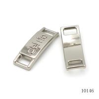 China Nickel Metal Square Embossed Tags Custom Logo for Leather Shoes 30mm for sale