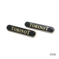 China Custom Engraved Epoxy Name Plate Black Logo Tag for Handbags 30mm for sale
