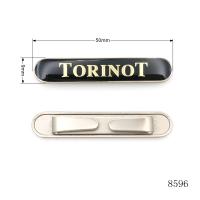 China Custom Engraved Epoxy Name Plate Black Logo Tag for Handbags 30mm for sale