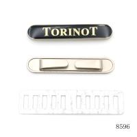 China Custom Engraved Epoxy Name Plate Black Logo Tag for Handbags 30mm for sale