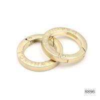 China Gold Zinc Alloy Circle Carabiner 35mm Spring Gate Ring Key Chain Accessories Custom Logo for sale