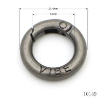 China Custom Engraved Round Spring Carabiner Ring 25mm for Handbag Keychain Decorative for sale