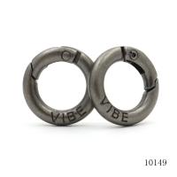 China Custom Engraved Round Spring Carabiner Ring 25mm for Handbag Keychain Decorative for sale