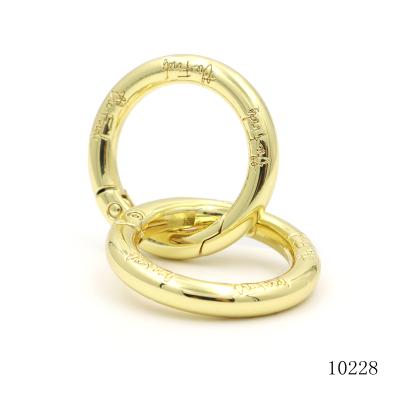 China Custom Logo Gold Spring O Ring Carabiner 28mm Keychain Set for OEM ODM Accessories for sale