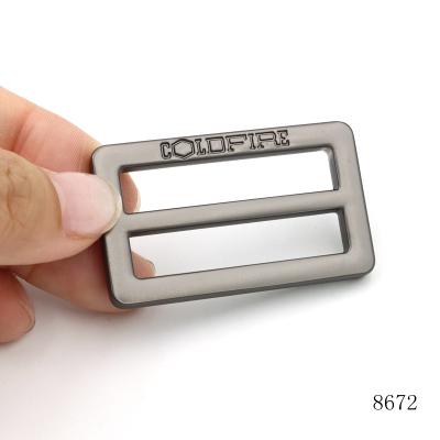 China Matte Gun Metal Zinc Alloy Strap Adjuster 3 Bar Triglide Buckle Corrosion Resistant for Bag Accessories for sale