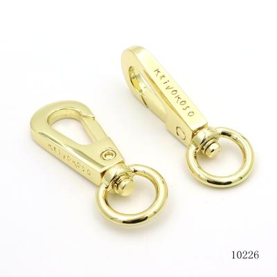 China Custom Logo Zinc Alloy Gold Swivel Snap Hook 50mm Corrosion Resistant for Handbag Straps for sale