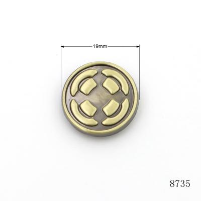 China 19mm Zinc Alloy Cap Rivet OEM ODM Custom Embossed Logo for Leather Bags for sale