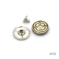 China 19mm Zinc Alloy Cap Rivet OEM ODM Custom Embossed Logo for Leather Bags for sale