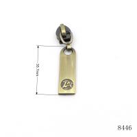 China 17mm Metal Zipper Puller Anti Brushed Brass for Handbag Hardware Fittings Custom Logo for sale