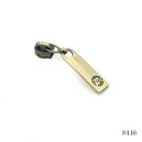 China 17mm Metal Zipper Puller Anti Brushed Brass for Handbag Hardware Fittings Custom Logo for sale