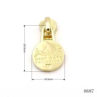 China Custom Engraved Logo 19.5mm Metal Zipper Pull Zinc Alloy Bag Accessory for sale