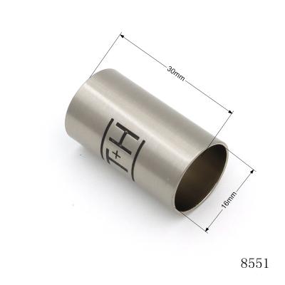 China Solid Brass Cord Keeper Cylinder Laser Cut Logo Custom Size 10mm OD for Bags Backpacks for sale