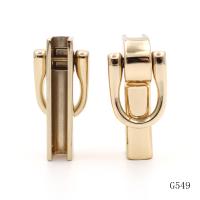 China Custom Gold Double Ear Clip Screw Set for Bag Handles Corrosion Resistant Zinc Alloy for sale
