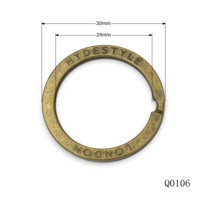 China 24mm Custom Metal Key Chain Rings Classic Split Rings with Laser Engraved Text for Promotional Gifts for sale
