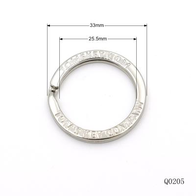 China Silver Plated Split Key Ring Waterproof Flat Key Ring 25 mm Key Chain Accessories for sale