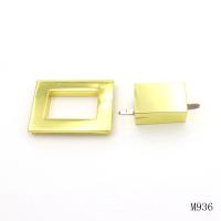 China Gold Plated Rectangle Bag Turn Lock 25mm x 35mm Metal Closure for Lady Bags for sale