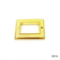 China Gold Plated Rectangle Bag Turn Lock 25mm x 35mm Metal Closure for Lady Bags for sale