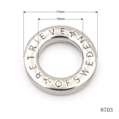 China Custom Zinc Alloy O Ring for Leather Strap OEM ODM Engraved Silver Metal Ring 20mm for sale