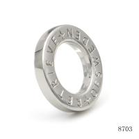 China Custom Zinc Alloy O Ring for Leather Strap OEM ODM Engraved Silver Metal Ring 20mm for sale