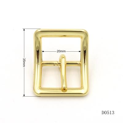 China Zinc Alloy Metal Pin Buckle 20mm Heavy Duty Gold Curved Adjustable Belt Buckle for sale
