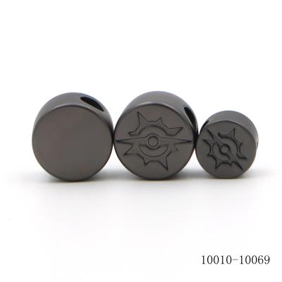 China Personalized 9mm Zinc Alloy Metal Beads for Bracelets Necklaces Custom Engraved Logo for sale