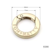 China Gold Zinc Alloy Round Carabiner Key Ring 30mm Spring Gate Clasp OEM ODM Custom Logo for sale