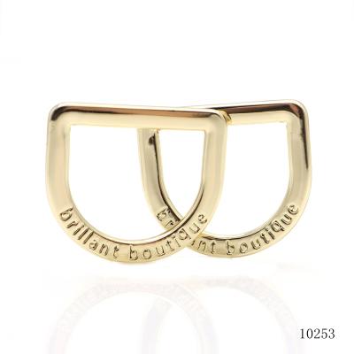 China Custom 20mm D Ring Buckle Light Gold Metal Strap Adjuster for Pet Hardware Bag Accessories for sale