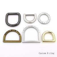 China Chrome Plated Metal D Ring Buckle Custom Engraved for Leather Bags 20mm for sale