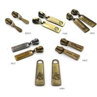 China 17mm Metal Zipper Puller Anti Brushed Brass for Handbag Hardware Fittings Custom Logo for sale