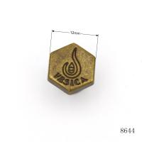 China 12mm Bag Rivets Customized Leather Studs Hexagon With Branding Name for sale