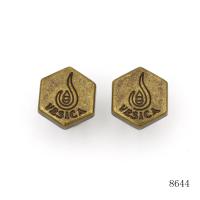 China 12mm Bag Rivets Customized Leather Studs Hexagon With Branding Name for sale