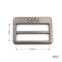China Gunmetal 38.5mm Tri Slide Buckle Zinc Alloy Adjustable Strap Buckle for Bag Parts Accessories for sale
