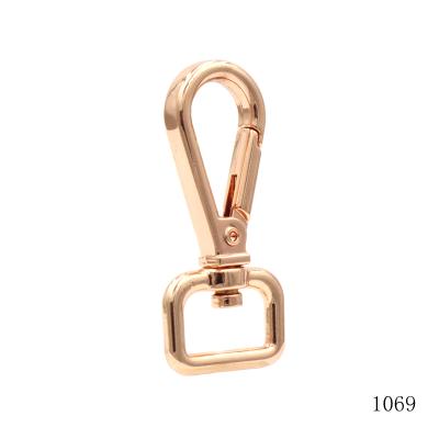 China Rose Gold Plating Bag Snap Clasp 15.5mm Snap Hook For Bag Hardware for sale