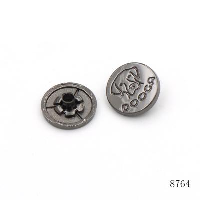 China 15mm Zinc Alloy Rivet Circle Gunmetal Rivets for Dog Collars Custom Logo for sale