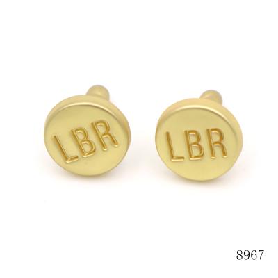 China 11mm Matte Gold Flat Rivet Zinc Alloy Leather Bag Accessories Custom Logo Hat Rivet Studs for sale