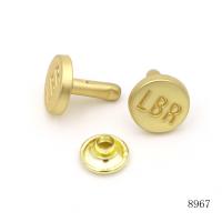 China 11mm Matte Gold Flat Rivet Zinc Alloy Leather Bag Accessories Custom Logo Hat Rivet Studs for sale