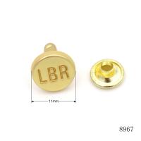 China 11mm Matte Gold Flat Rivet Zinc Alloy Leather Bag Accessories Custom Logo Hat Rivet Studs for sale