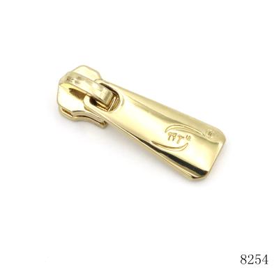 China Matte Gold Zipper Puller Corrosion Resistant Zipper Slider Puller Anti Fade for #5 Zipper for sale