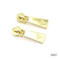 China Custom Engraved Metal Zipper Pulls OEM Gold Plated Zipper Puller for Bags 30 Years Experience for sale