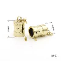 China Gold Plated Round Rope End Stoppers 8mm 10mm 12mm Custom Logo Metal Cord End Stoppers for Leather Bags for sale