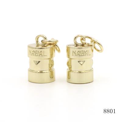 China Gold Plated Round Rope End Stoppers 8mm 10mm 12mm Custom Logo Metal Cord End Stoppers for Leather Bags for sale