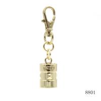 China Gold Plated Round Rope End Stoppers 8mm 10mm 12mm Custom Logo Metal Cord End Stoppers for Leather Bags for sale