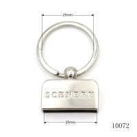 China Custom Metal Key Fob with Leather and Split Key Rings for Car Key Holder 30mm for sale