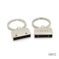 China Custom Metal Key Fob with Leather and Split Key Rings for Car Key Holder 30mm for sale