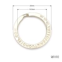 China Custom Stamped Logo Split Key Ring 25x19.5mm Metal Keychain for Car Keys for sale